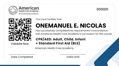Online Cpr Certification Healthcare Cpr Cpr Card
