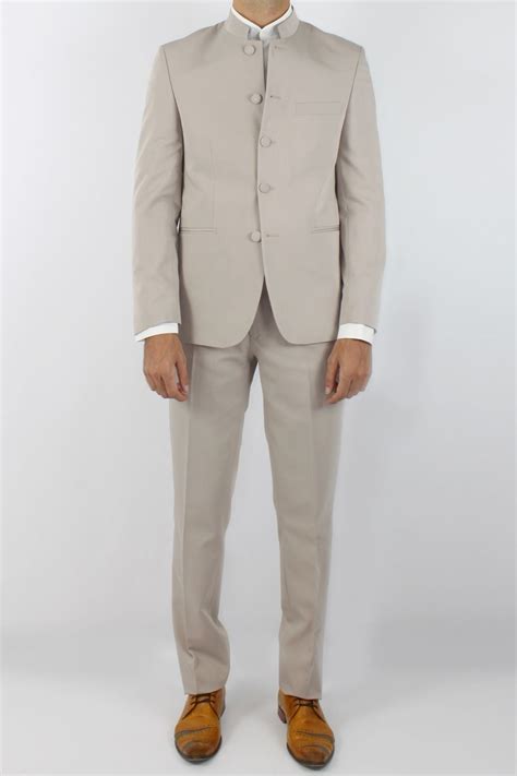 Costume Col Mao Pour Homme Pas Cher Kebello Couleur Rouge Taille