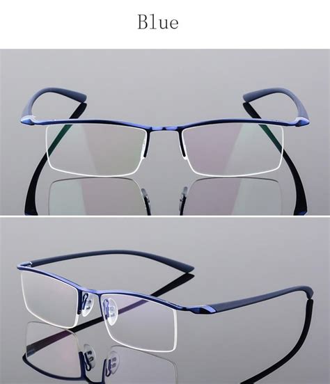 Reven Jate Browline Half Rim Metal Glasses Frame For Men Eyeglasses Eyewear Spectacles P8190