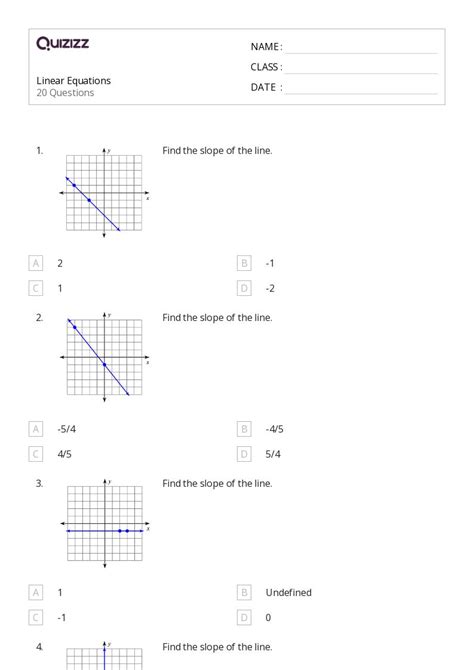 50 Linear Equations Worksheets For 8th Grade On Quizizz Free Printable