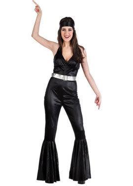 Disfraz De Chica De La Disco Plata Para Mujer