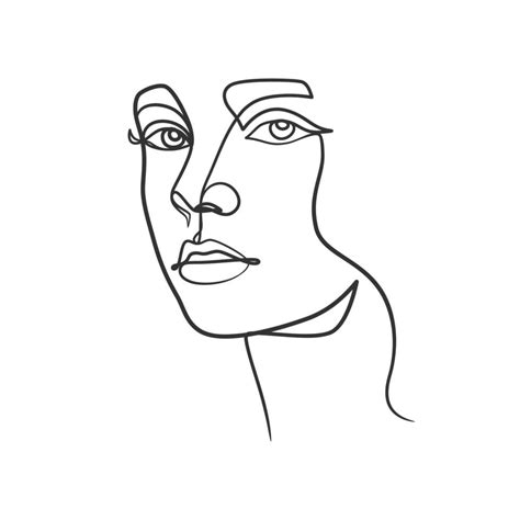 dibujo de línea continua de la cara de la mujer retrato de mujer de