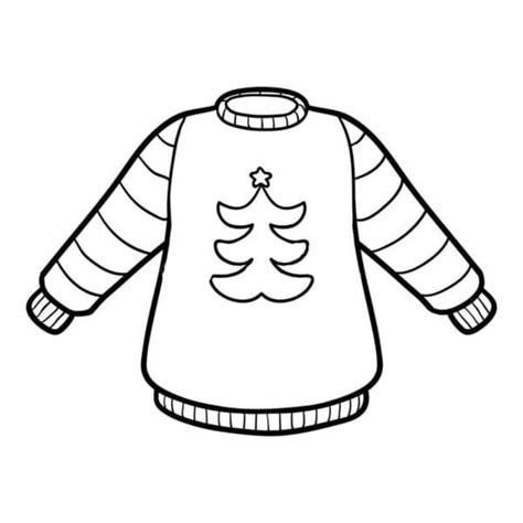 Coloriage Pull de Noël Parfait télécharger et imprimer gratuit sur