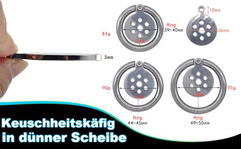 Qglust Flacher Peniskäfig aus Edelstahl Ultra Mikro Keuschheitskäfig