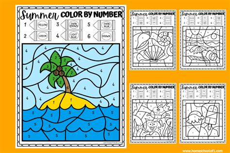 Free Summer Color By Number Printables