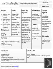 Lean Canvas Of Krupa 137212213 Presentation Pptx Lean Canvas Template