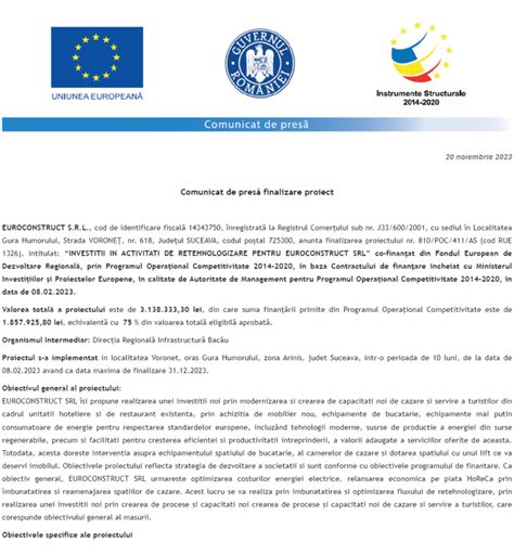 Anun Privind Finalizarea Derul Rii Proiectului Grant Pentru Capital De