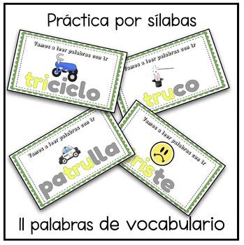 FREEBIE Google Slides Sílabas Trabadas con tr tra tre tri tro tru
