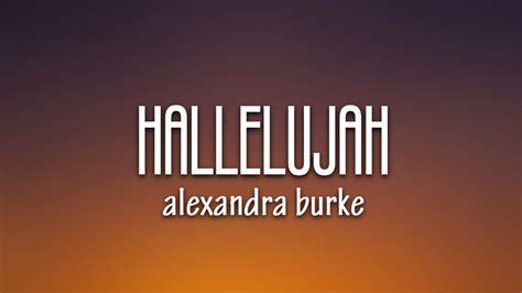 Alexandra Burke Hallelujah Lyrics Youtube