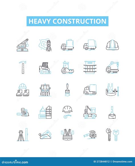 Heavy Construction Vector Line Icons Set Heavy Construction