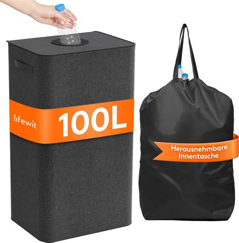 Lifewit 100L Pfandflaschen Sammelbehälter mit Deckel Groß