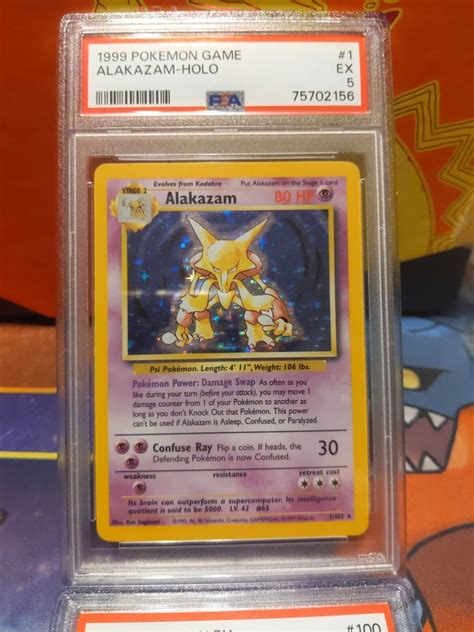 Pokémon TCG Alakazam Base Set 1 102 Holo Unlimited Holo Rare Psa 5 eBay