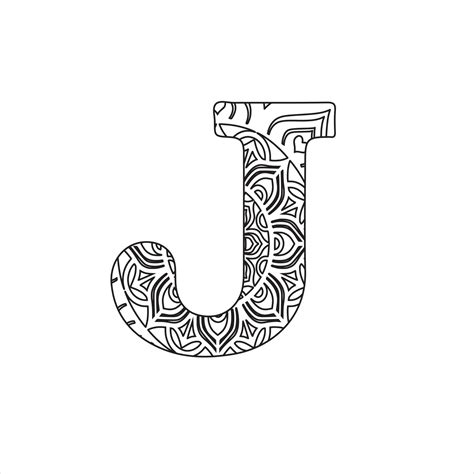 Vector Alphabet Letter Mandala Coloring Page 17264765 Vector Art At