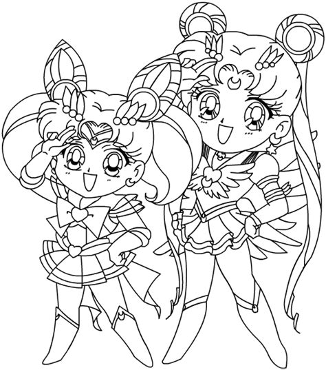Sailor Chibi Chibi Moon Coloring Pages