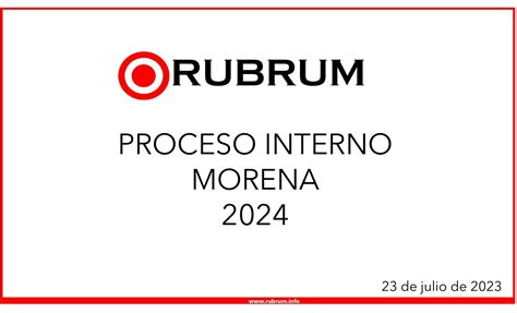 Datos Del Tracking Proceso Interno De MORENA 23 De Julio 2023 RUBRUM