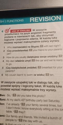 W Zeszycie Przetlumacz Na Jenzyka Angielski Fragmenty Podane W
