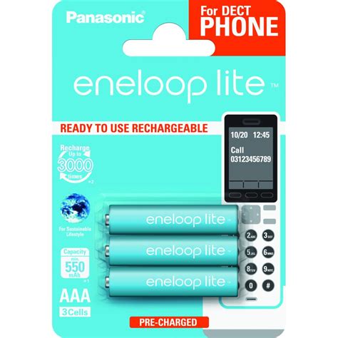 Аккумуляторы Panasonic eneloop lite BK 4LCCE 3DE 550mAh AAA DECT BL3