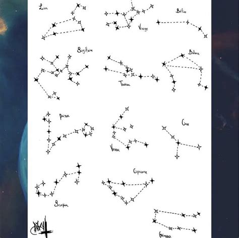 Constellations Zodiac Signs Tattoo Ideas Notebook Supplies Tattoos