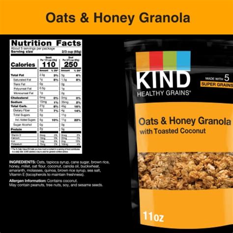 KIND Healthy Grains Oats Honey With Toasted Coconut Granola Clusters