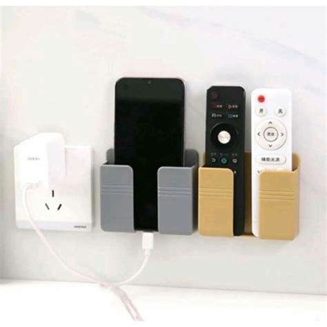 Jual Rak Gantung HP Charger Remote TV AC Tempel Dinding Tembok Hanger