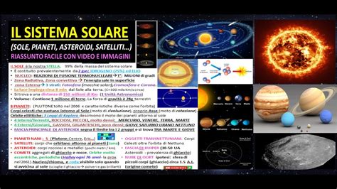 IL SISTEMA SOLARE Riassunto Semplice E Completo X Scuola Media
