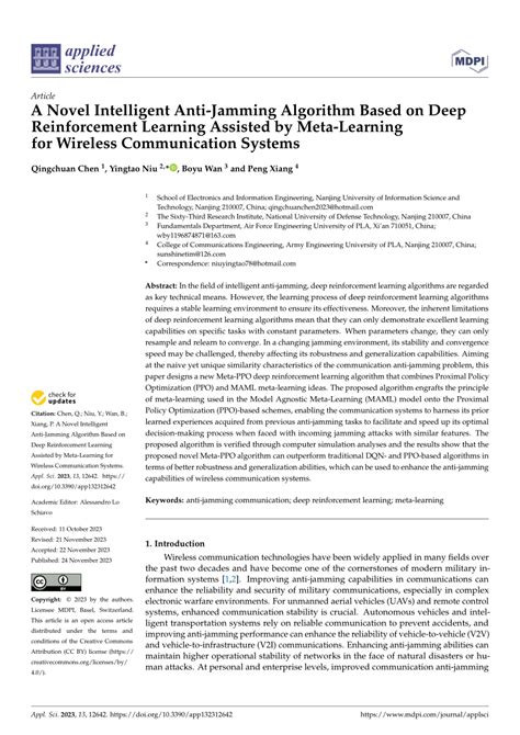 pdf a novel intelligent anti jamming algorithm based on deep reinforcement learning assisted