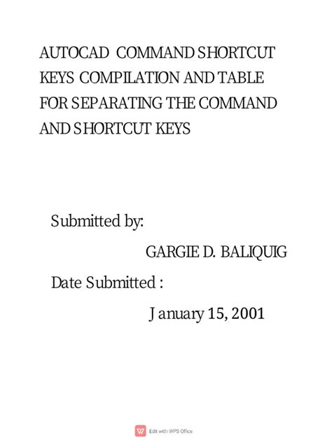 Autocad Commands Shortcut Keys Compilation Pdf