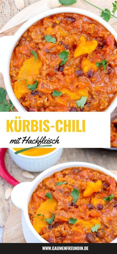 Kürbis Chili mit Hackfleisch Kürbispüree und Bohnen Rezept Rezepte