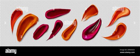Lipstick Smears Set Isolated On Transparent Background Vector