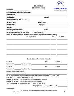 Fillable Online Counseling Intake Form Template Fax Email Print PdfFiller