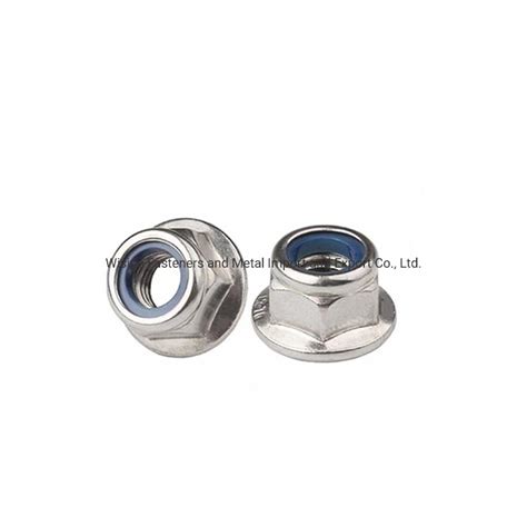Stainless Steel Hex Flange Nylon Insert Lock Nuts China Nylon Lock