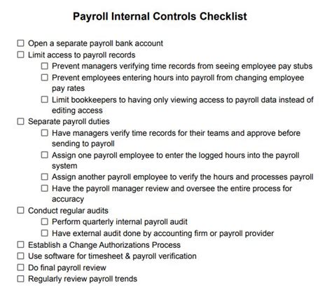 Payroll Internal Controls 8 Best Practices Free Checklist