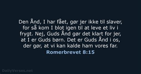 23 August 2019 Dagens Bibelvers Romerbrevet 8 15 DailyVerses Net