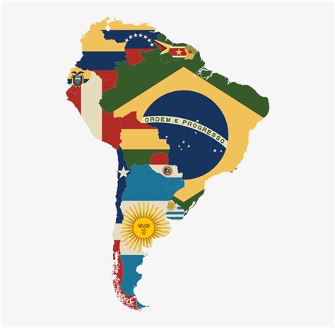 South America Map With Flags Mapa De America Del Sur Con Banderas
