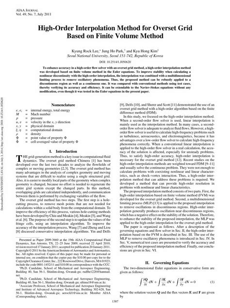 pdf high order interpolation method for overset grid based on finite volume method dokumen tips