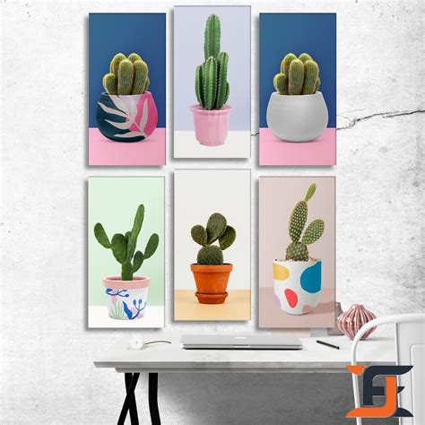Jual HIASAN DINDING BUNGA KAKTUS REALISTIK 10X20 NUANSA ABSTRAK