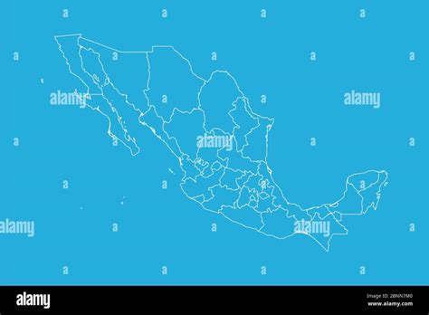 Moderne Mexiko Land Politische Karte Mit Grenzen Vektor Illustration