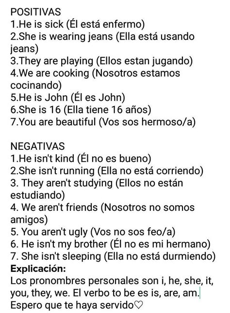 Escribir Oraciones Empleando Los Pronombres Personales Con El Verbo To