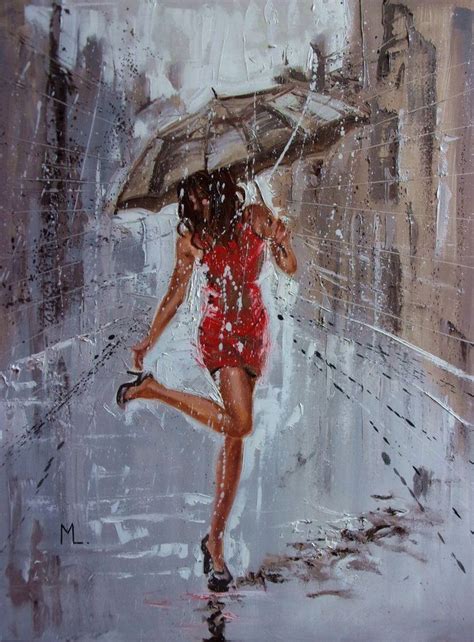 Monika Luniak Paintings For Sale Artfinder Rain Painting Canvas