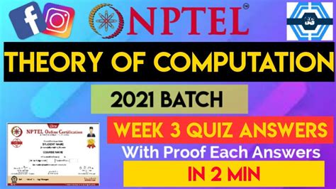 theory of computation week 3 quiz assignment solution nptel swayam youtube