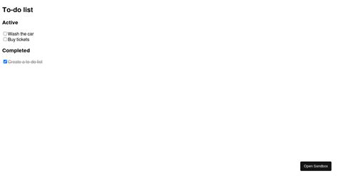 To Do App Codesandbox