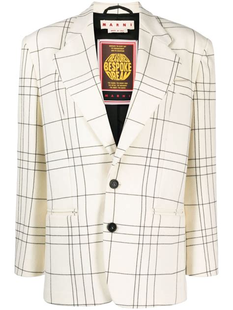 Marni Checked Single Breasted Blazer Farfetch