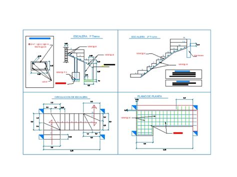 Escalera De Dos Tramos En AutoCAD Descargar CAD 68 98 KB Bibliocad