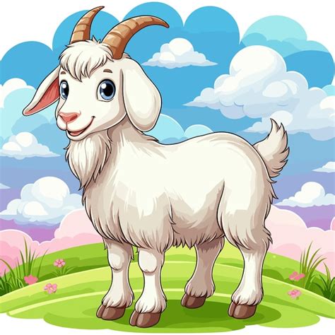 Premium Vector Cute Goat Vector Cartoon Illustration