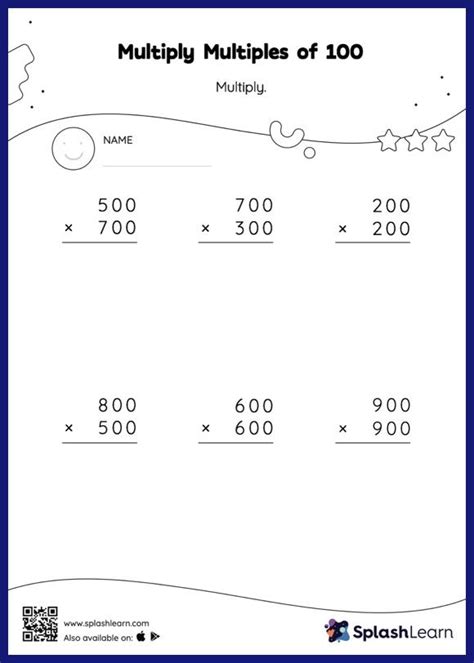 Multiply Multiples Of Vertical Multiplication Math Worksheets