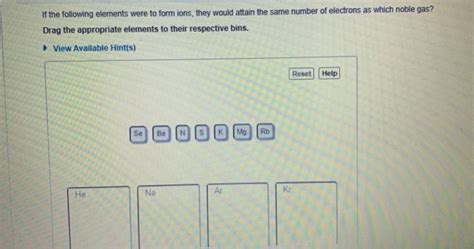 Solved If The Following Elements Were To Form Ions They Chegg