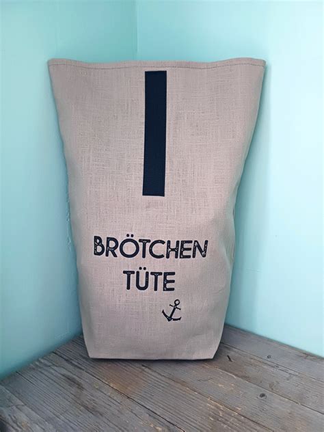 Brötchentüte aus Leinen wiederverwendbarer Brotbeutel Brötchentüte