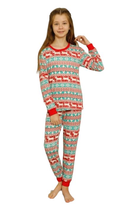Set Pijamale StarFashion Mama Fiica Model Craciun Rudolph Bluza Si
