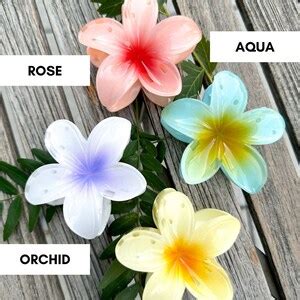 Plumeria Flower Hair Claw Clip For Wedding Bridesmaids Etsy
