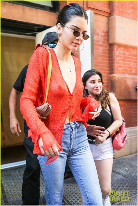 Kendall Jenner Goes Braless In See Through Top Photo 3935704 Kendall